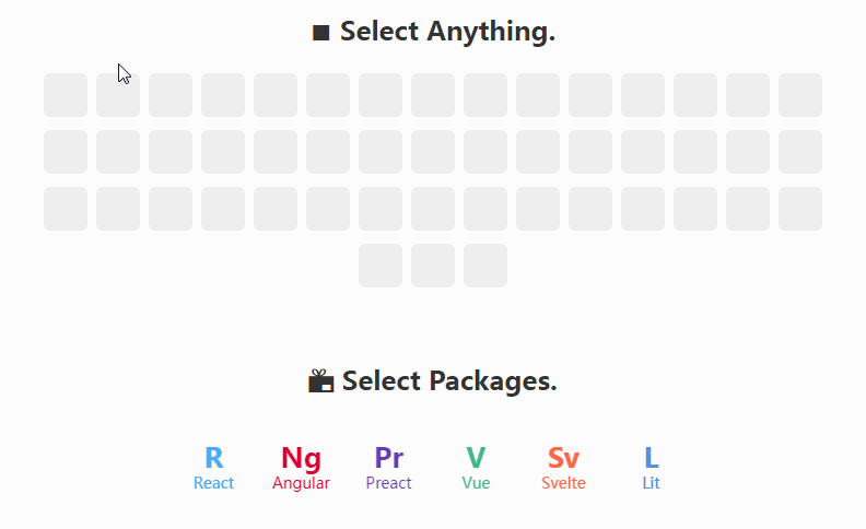 A component that allows you to select elements in the drag area