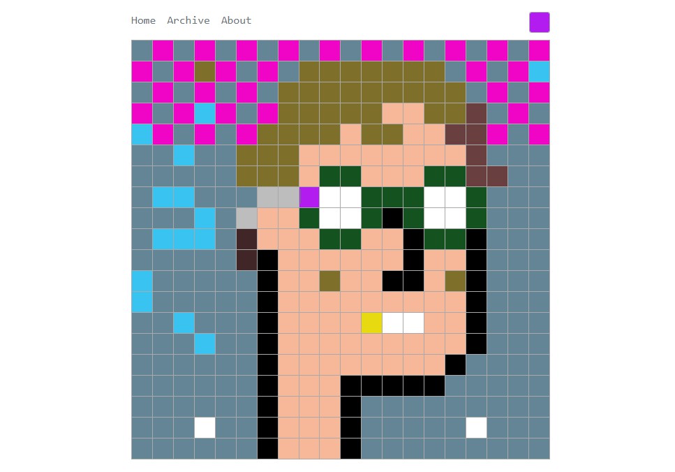 A collaborative pixel art web tool for creating new art every day using vue