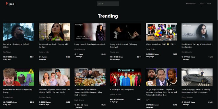 An alternative privacy-friendly YouTube frontend which is efficient by design