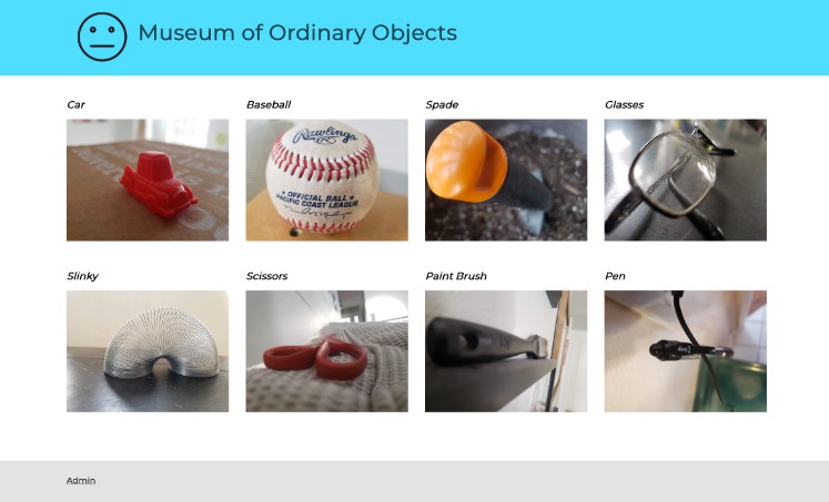 Museum of Ordinary Objects Web Application using Vue