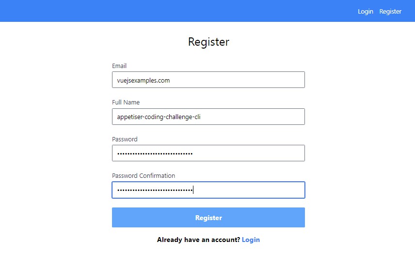 Appetiser Apps Coding Challenge
