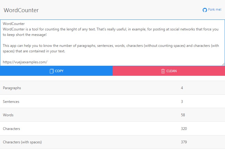 WordCounter: a tool for counting the lenght of any text