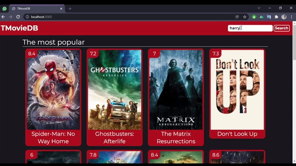 TMovieDB - A movie search listing site using vue.js