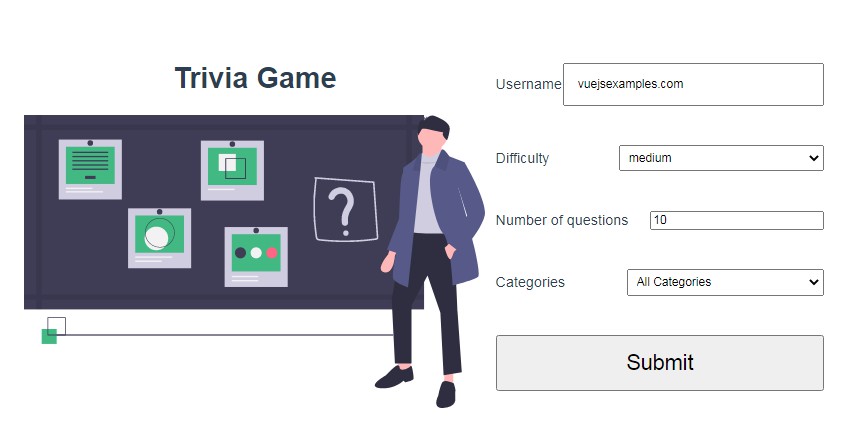 Trivia game made using Vue 3