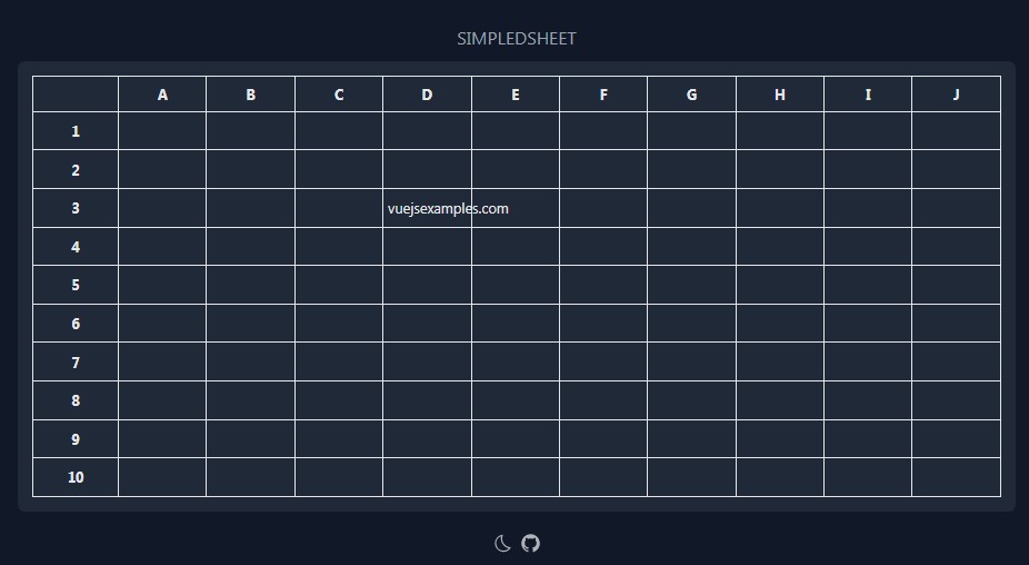 A simple implementation of the standard spreadsheet