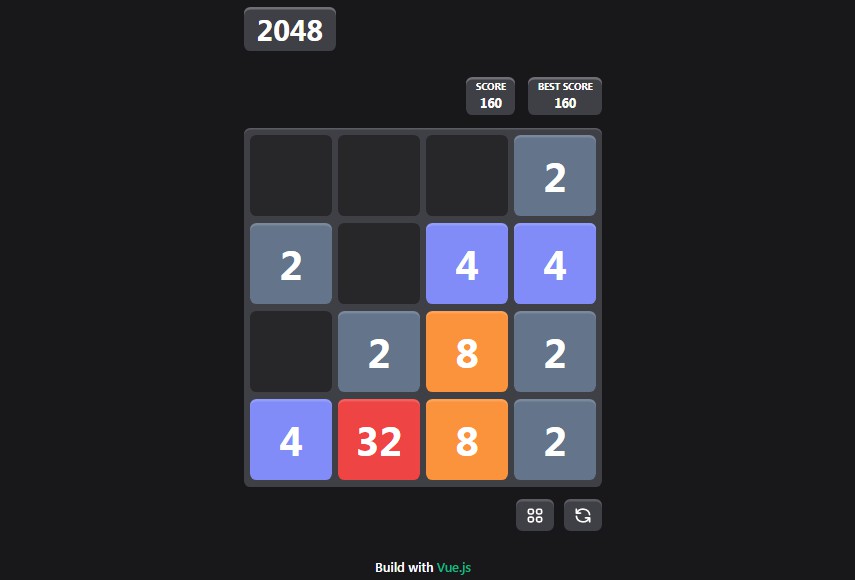 2048 Game made With Vue 3