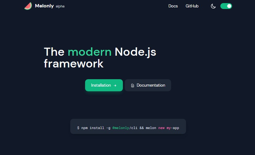 Melonly: A fast and modern web development framework for Node.js