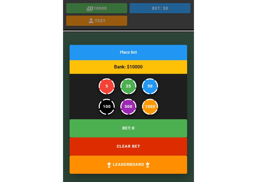 Black Jack game made with NuxtJS