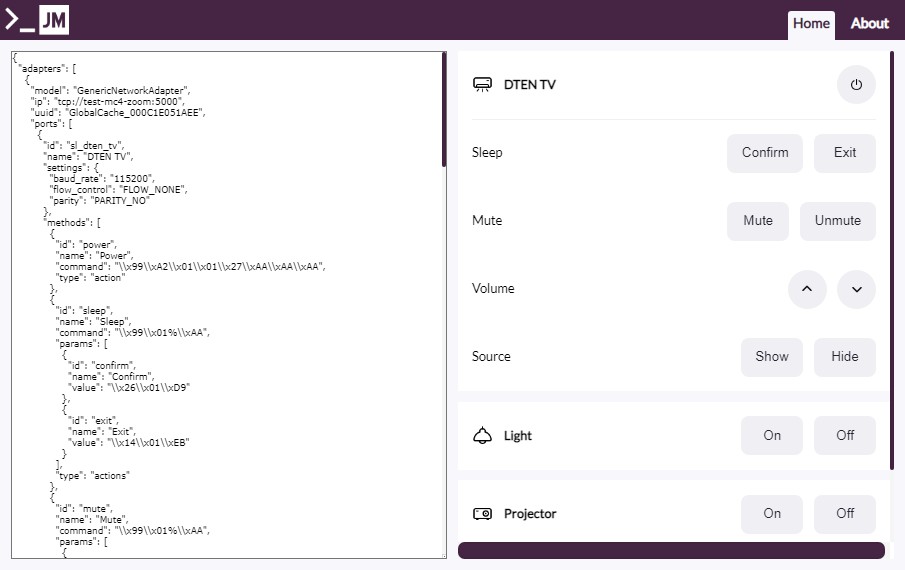 WebApp for previewing Zoom Native Room Controls json files