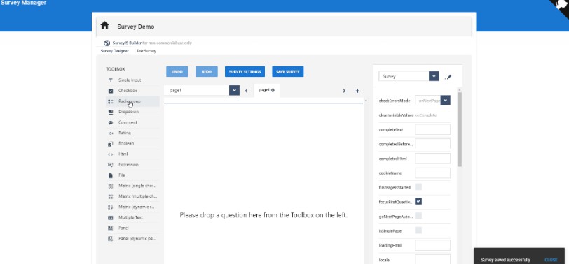 Laravel Survey Manager system based on surveyjs library